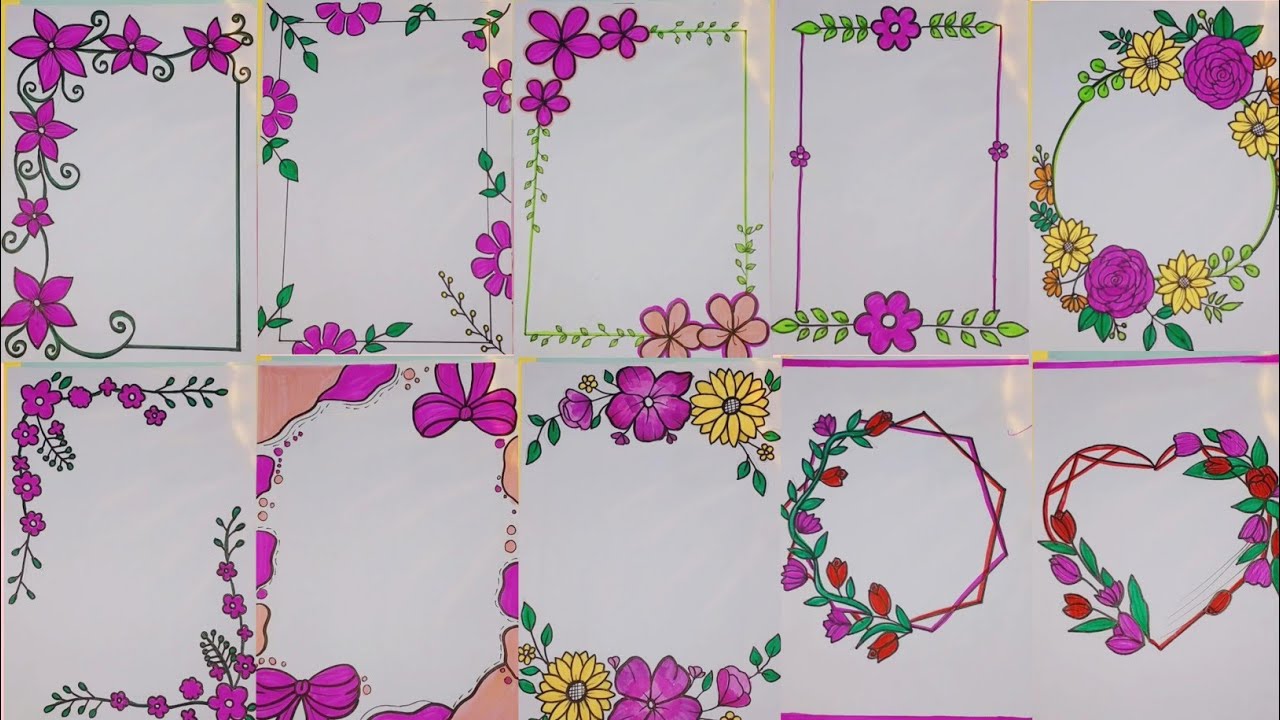 20 Beautiful Border Designs/A4 Sheet/Project Work Designs/Assignment ...