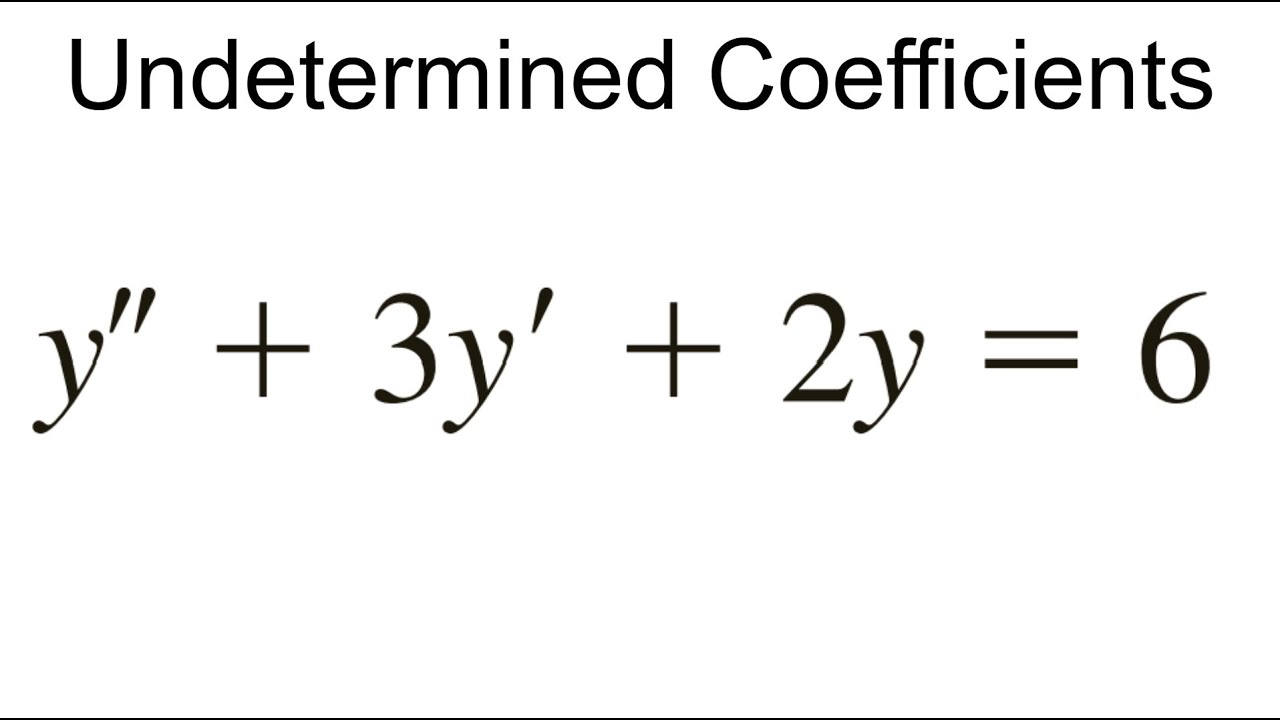 Undetermined Coefficients Example | Differential Equations | y'' + 3y ...