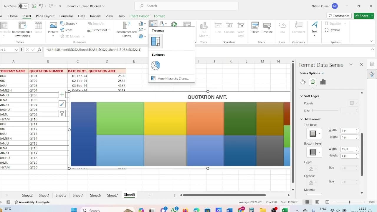 CREATING CHART IN EXCEL I VIEW CHART I VIEW PIVOT CHART - YouTube