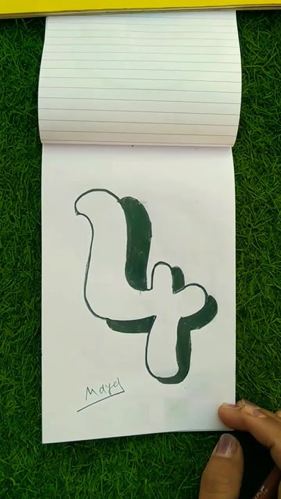 How to draw 4 number 3D drawing ll 4 number 3D drawing kase bnaye 🎉# ...