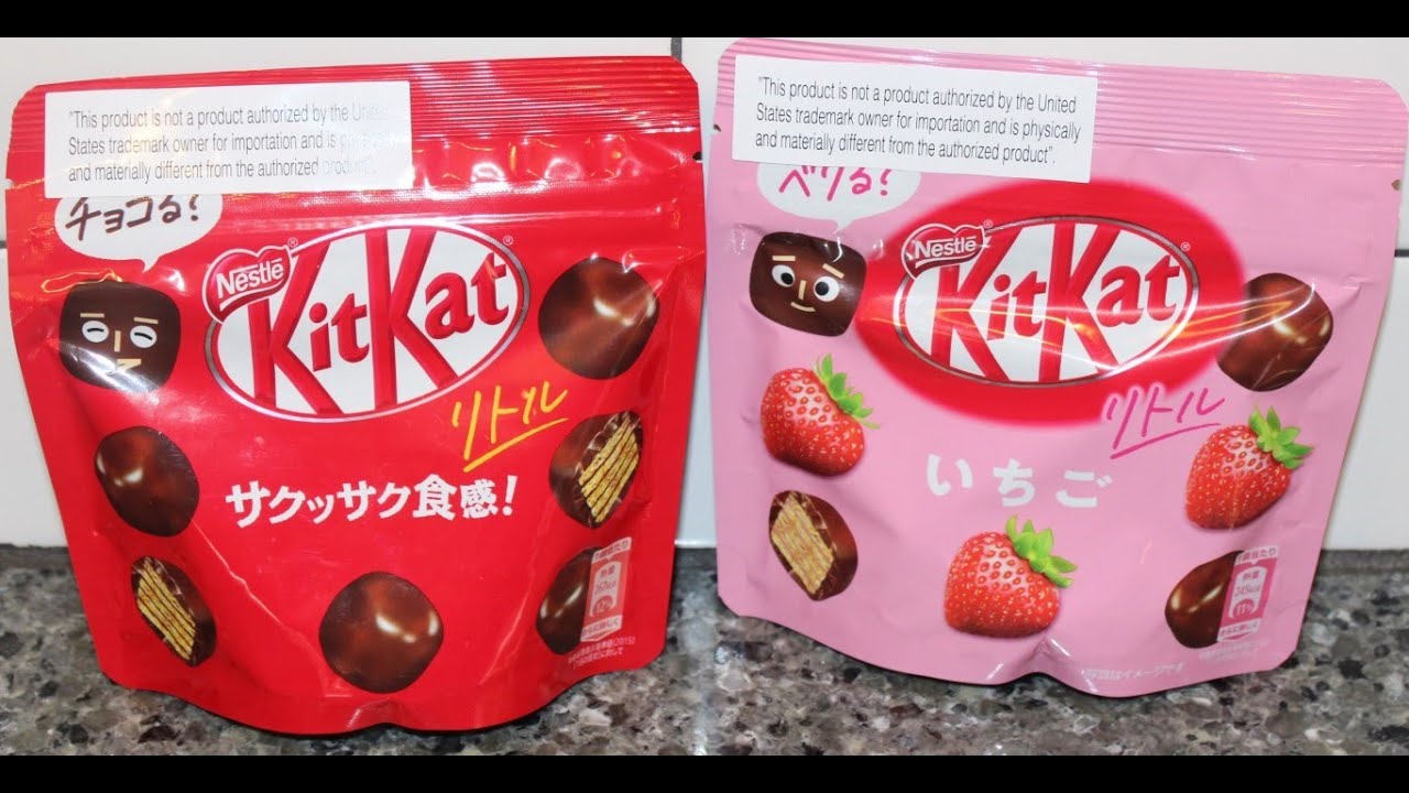 Nestle Kit Kat Little Bites: Original & Strawberry Review - YouTube