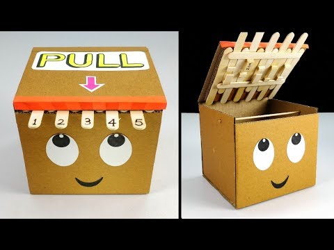 How To Make Popsicle Sticks Safe Box With Secret Lock | How To Make Personal Safe From Cardboard