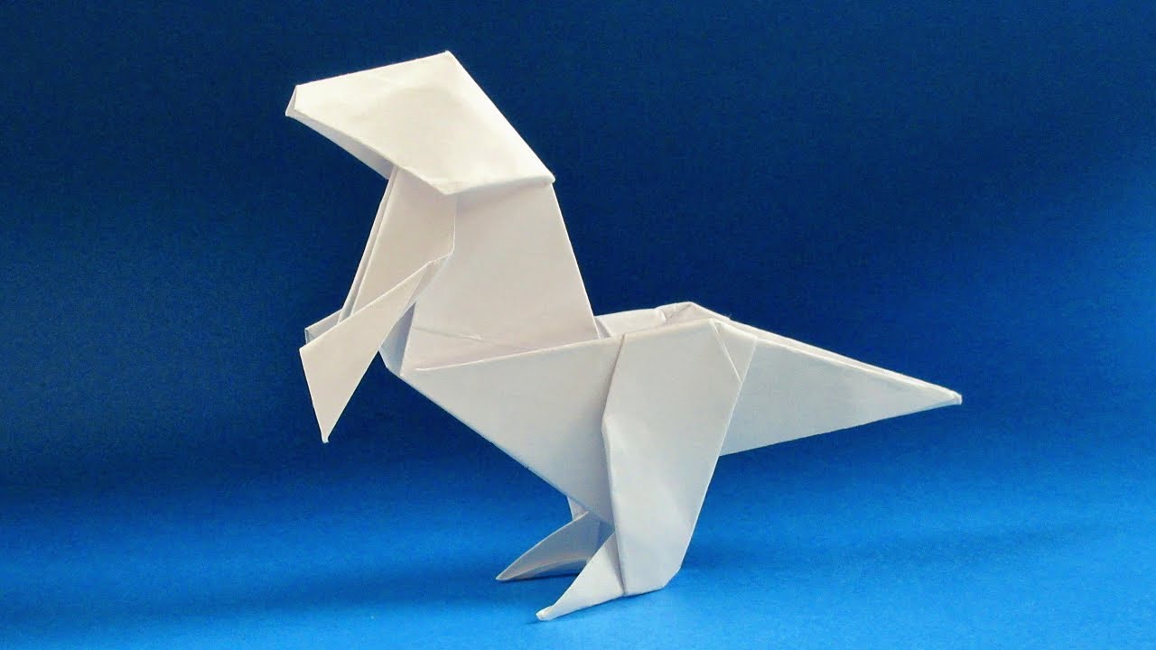 How To Make an Easy Origami Dinosaur - origami Allosaurus - YouTube
