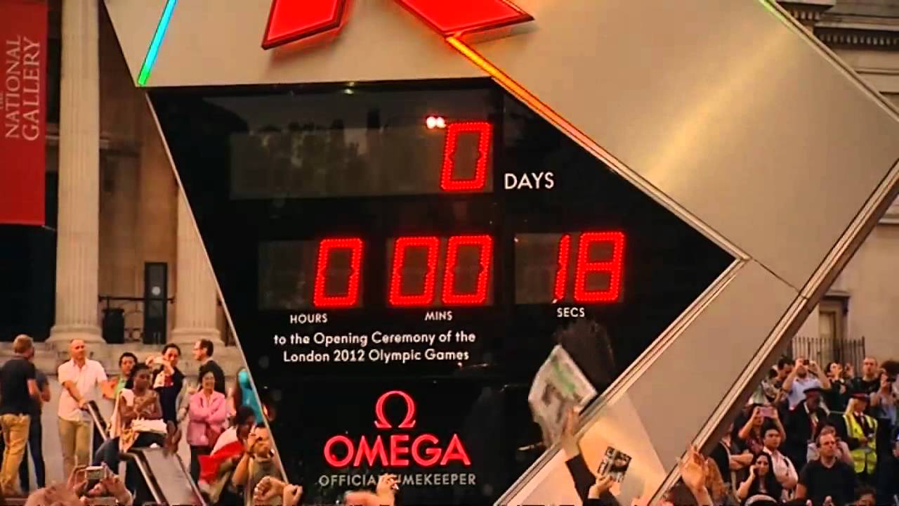 Olympic clock strikes zero - YouTube