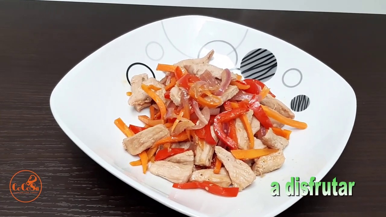 LOMO DE CERDO SALTEADO CON VERDURAS - YouTube