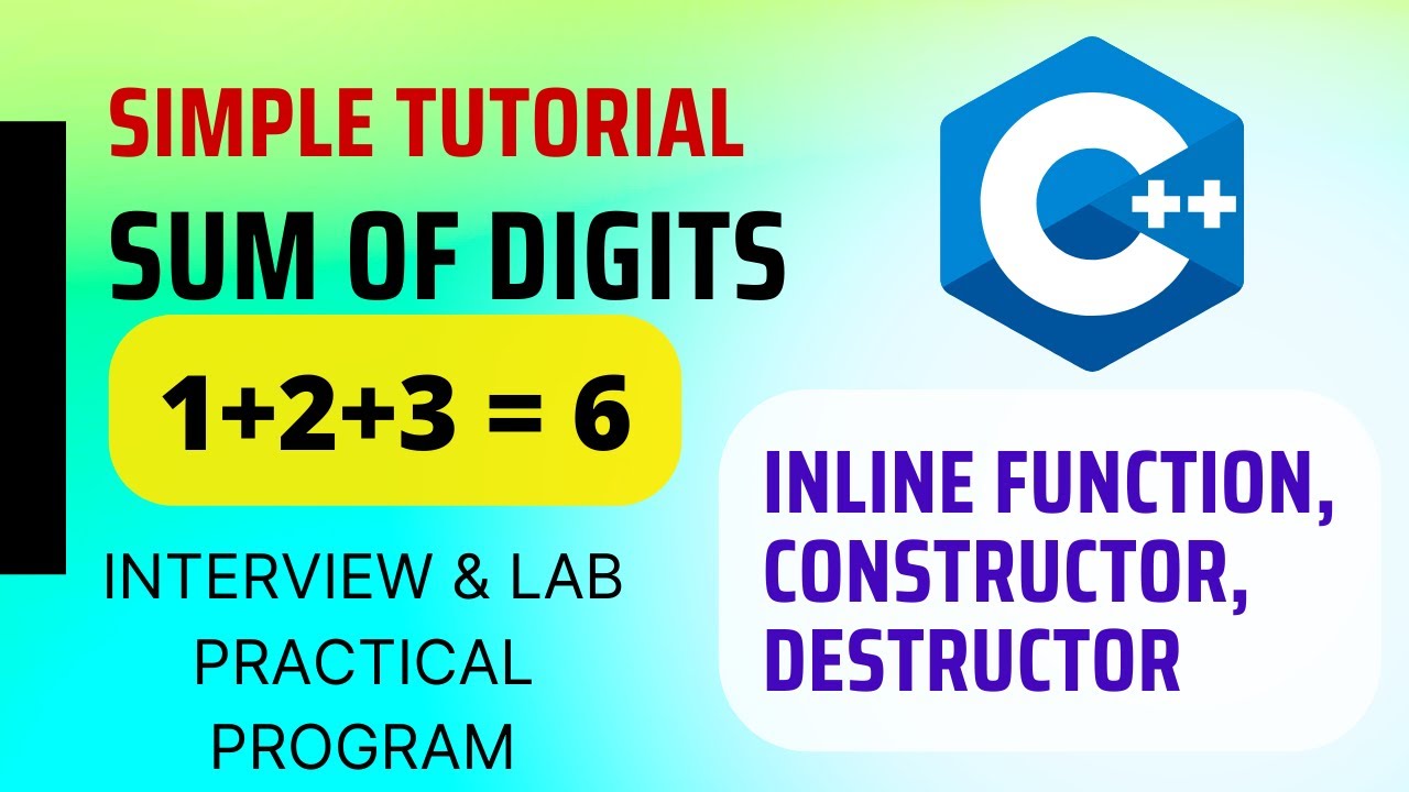 C Sum Of Digits Tutorial C Inline Function In Tamil Sum Of Digits Program In Tamil Youtube
