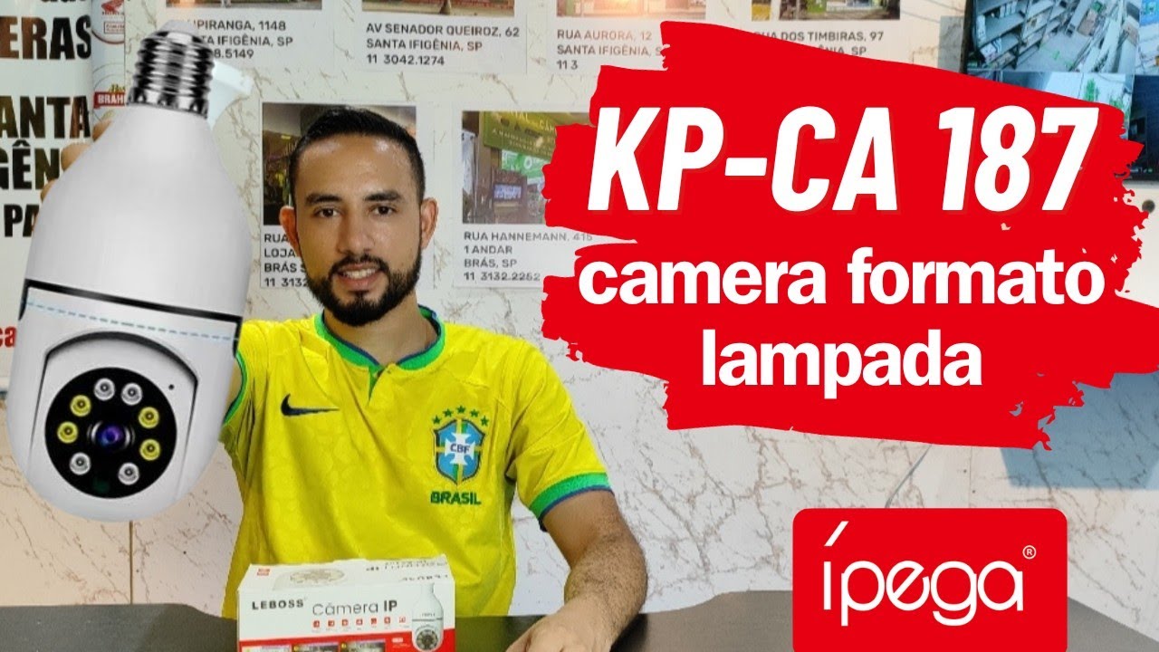 câmera lampada IP wi-fi kp-ca 187 ipega - YouTube