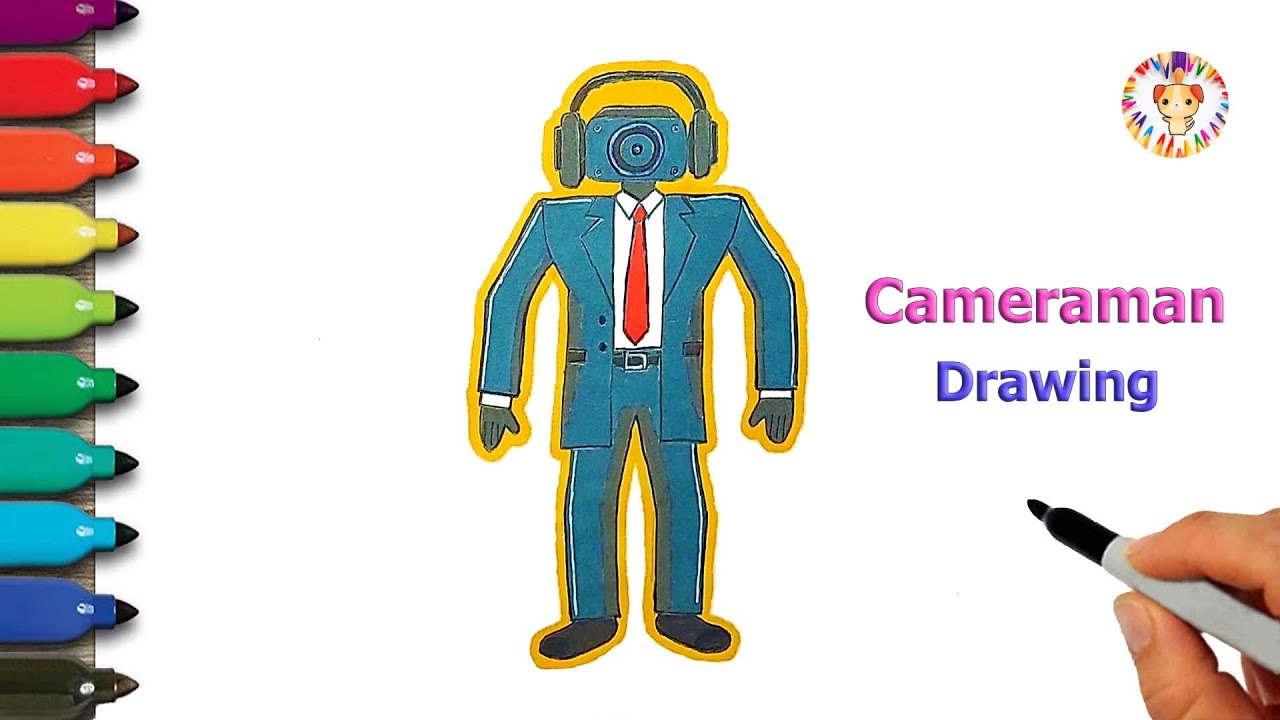 How to draw Cameraman 💛 Cameraman drawing easy step by step | Skibidi ...