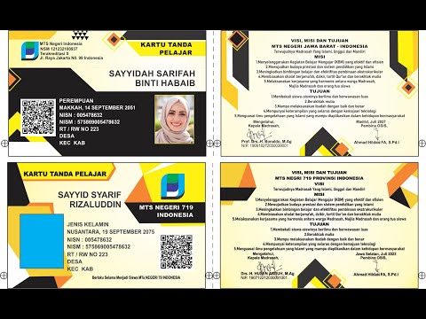 Template Desain Kartu Pelajar  Thema Yellow Geometrix - CDR - PDF