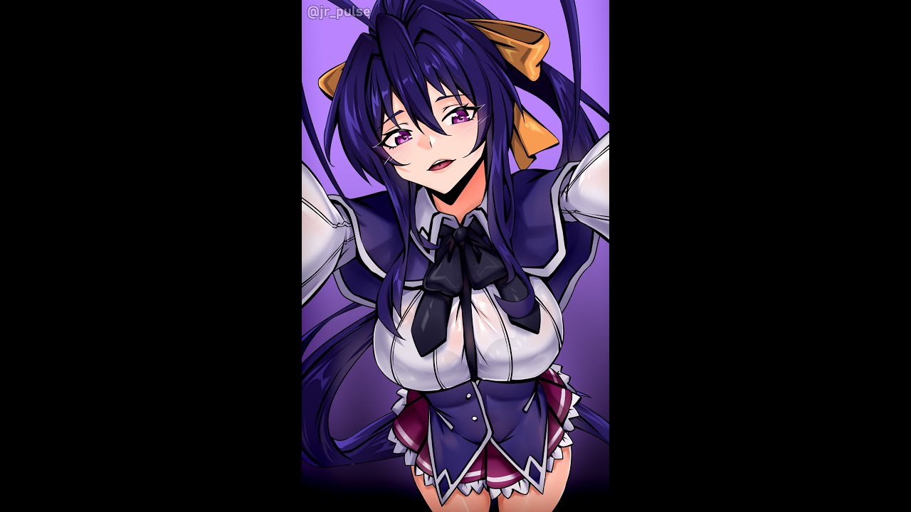 Drawing Process Fanart Highschool DxD Akeno Himejima - YouTube