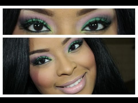 Springtime Green: A Colorful Spring Makeup Tutorial - YouTube