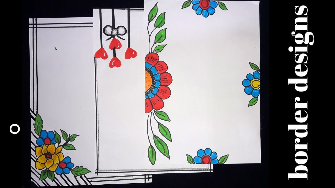 Banner/Border designs on paper/Beautiful border designs/project work ...