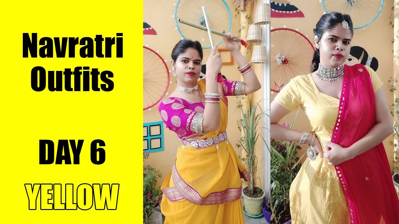 6th Color Yellow | Navratri Colors | Navratri Looks | Navratri Outfit ...