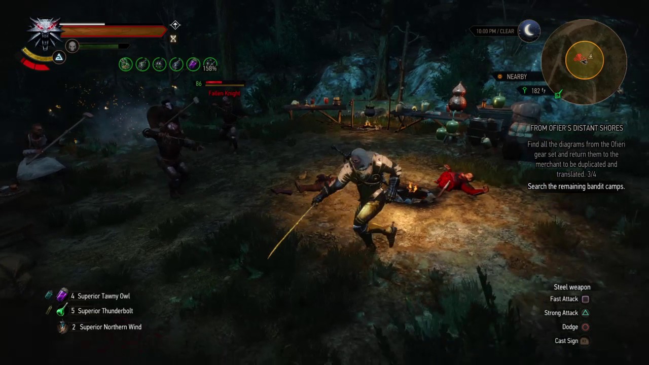 The Witcher 3: Wild Hunt Golden Knight vs Fallen Knights - YouTube