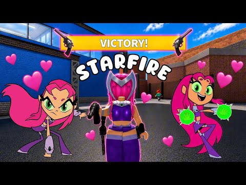 PLAYING MM2 AS STARFIRE (GAMEPLAY)🩷✨