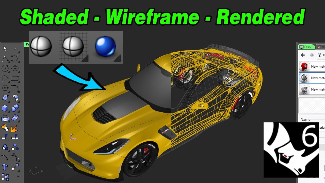 How to change a view setting? Rhino Tutorial : Rendered - Shaded ...