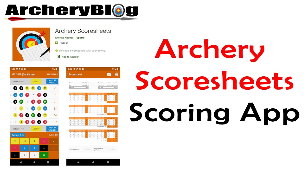 Archery Scoresheets Archery Scoring App Review - YouTube