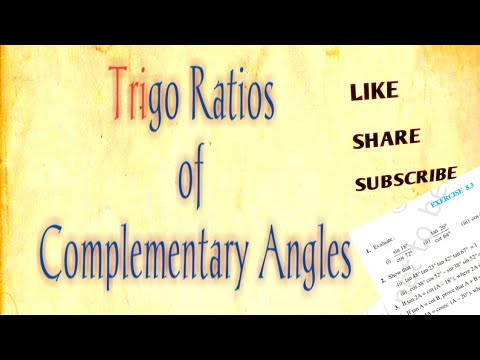 Class 10 Maths : Intro to Trigo - Trigo Ratio of Complementary angles ...
