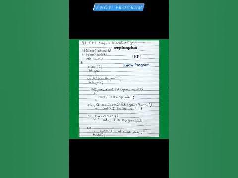 C++ Program to Check Leap Year. | #shorts #cplusplus #knowprogram - YouTube