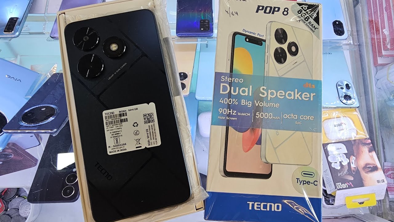 Tecno Pop 8 Pro💥💥 Unboxing And First Impression⚡️⚡️Dual Stereo Speakers ...