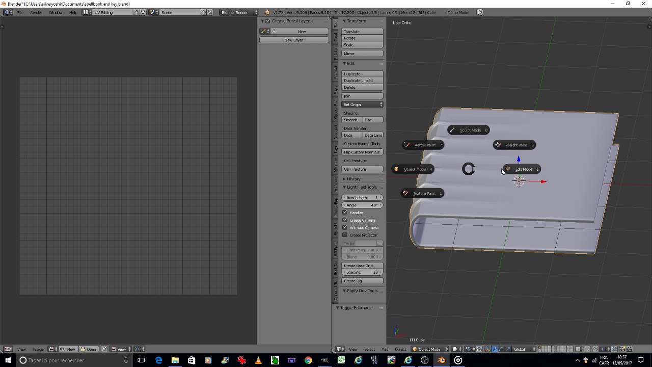 blender 3D modeling tutorial spell book part 1 - YouTube