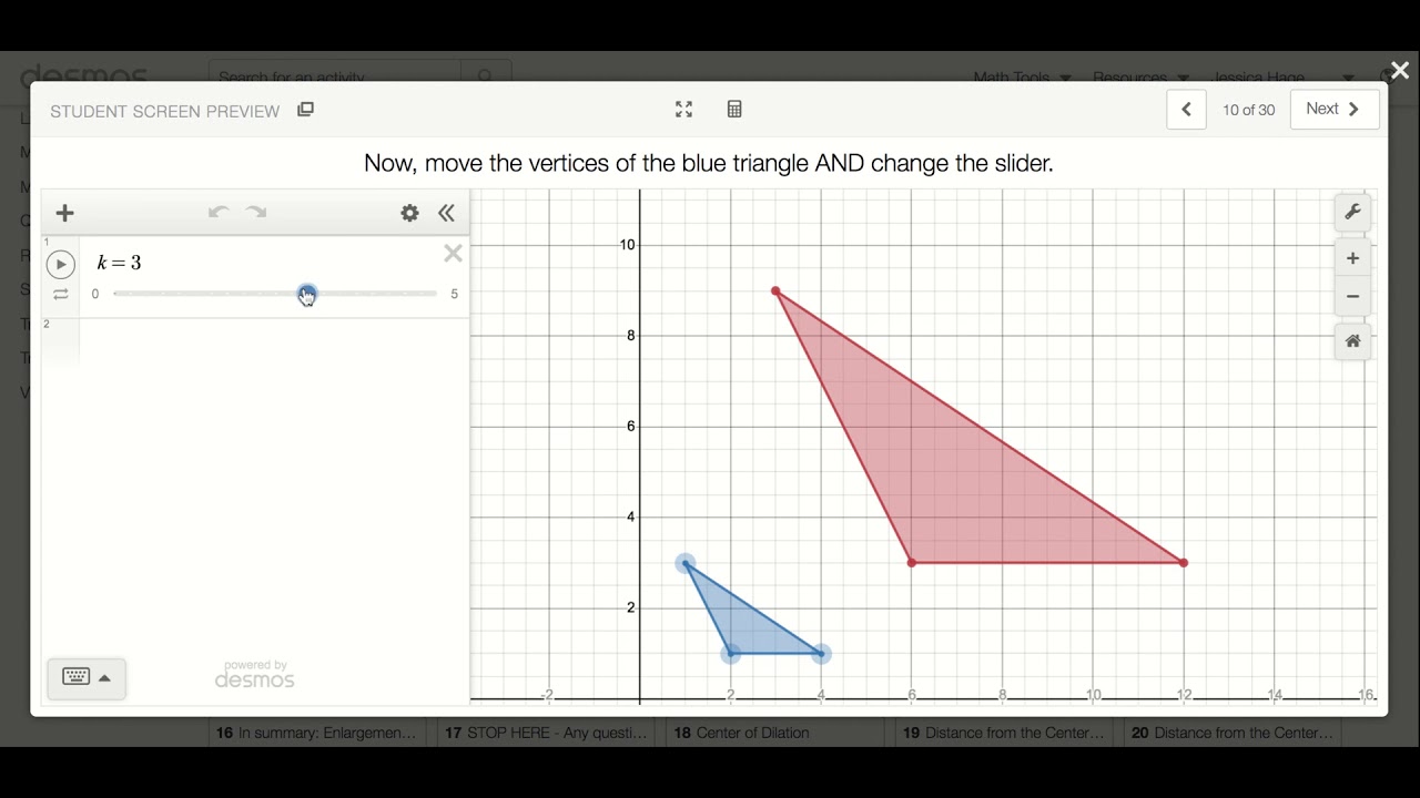 Exploring Dilations - Similarity Transformations (Part 1) • Activity ...