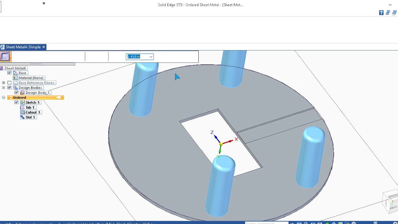 Siemens Solid Edge Sheet metal Tutorial-2 - YouTube