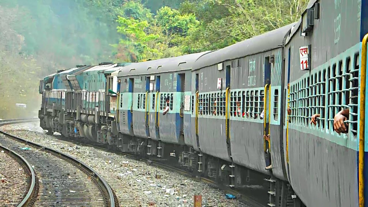 Helper Engines Pushing A Train Up The Braganza Ghat, India! - YouTube