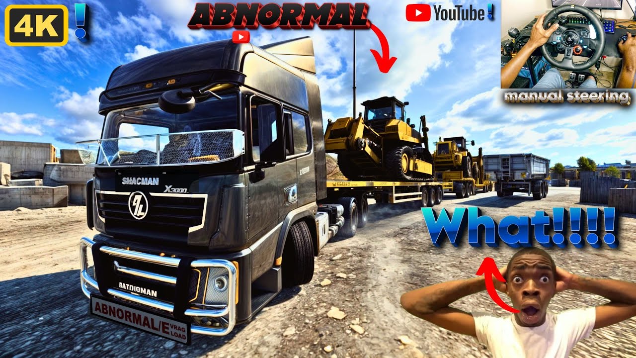 ShacMan 1000HP, Transporting Abnormal Trailers, Steering wheel gameplay ...