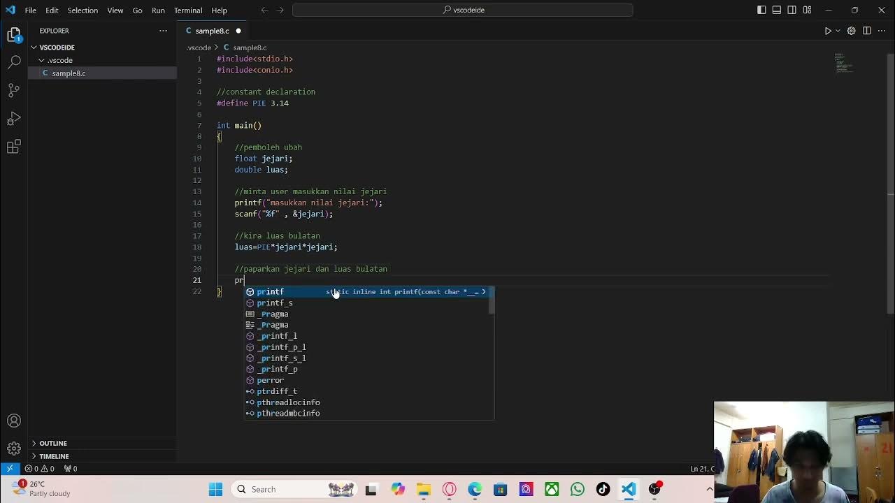 c program sample 8 - YouTube