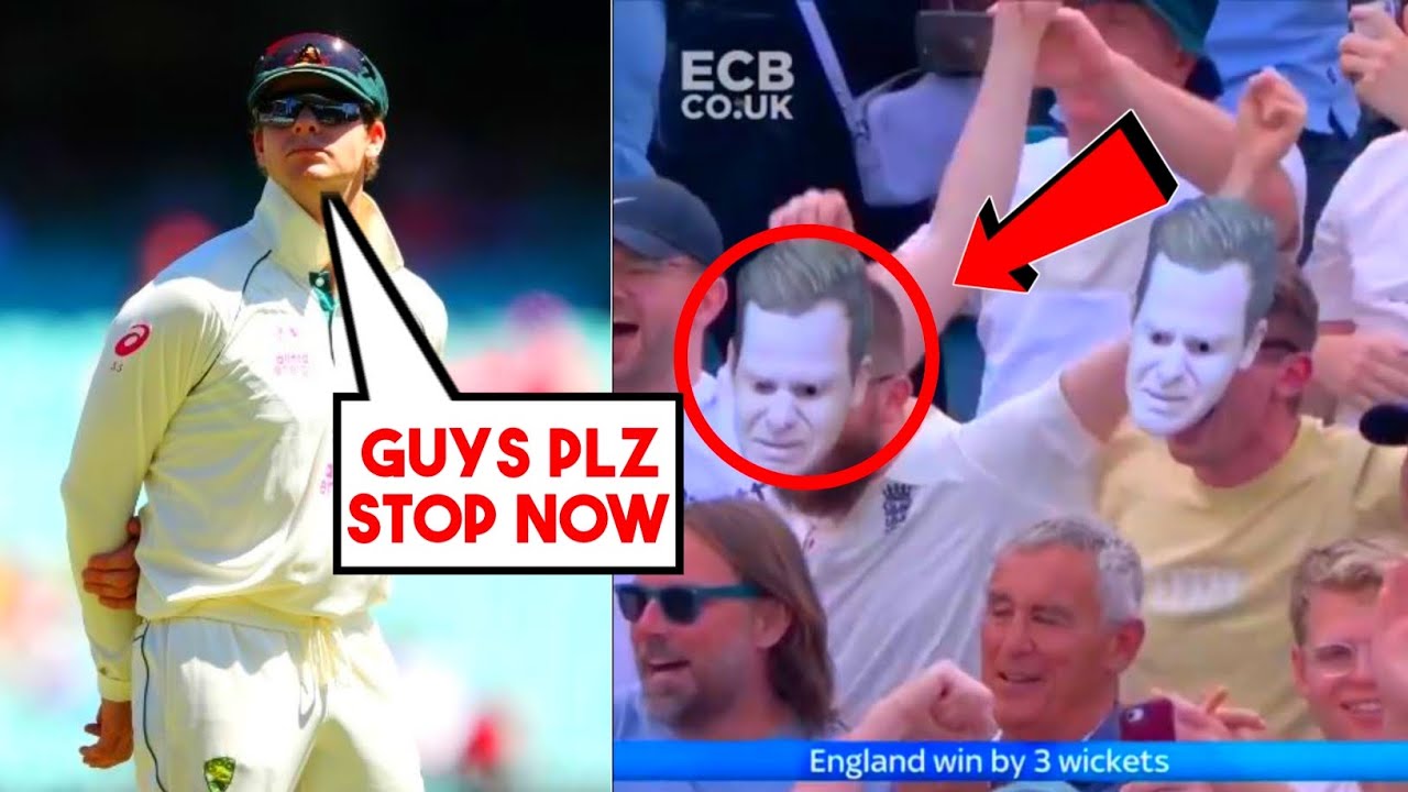 England fans tease Steve Smith by putting on his crying face after ...