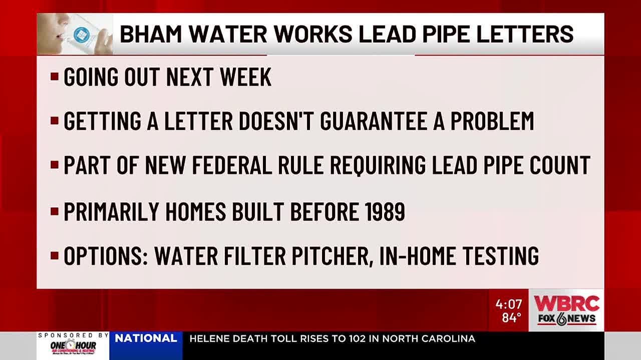 Birmingham Water Works sending lead pipes letter to some customers ...