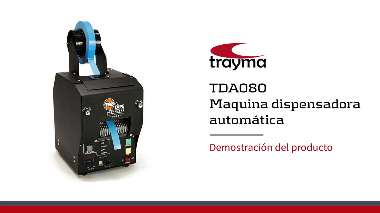 Dispensadora automática de cinta adhesiva TDA080 - Trayma - YouTube