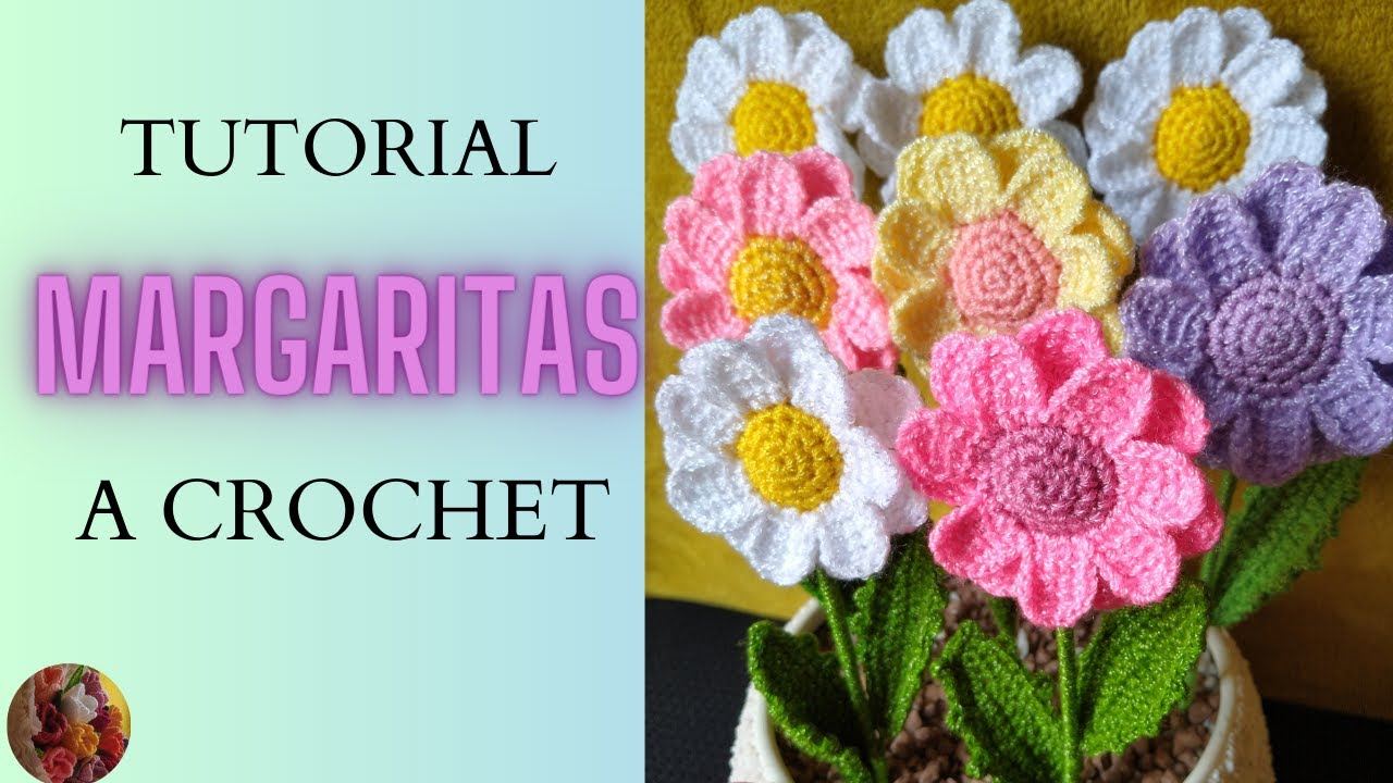 Tutorial de flor de Margarita a Crochet - YouTube