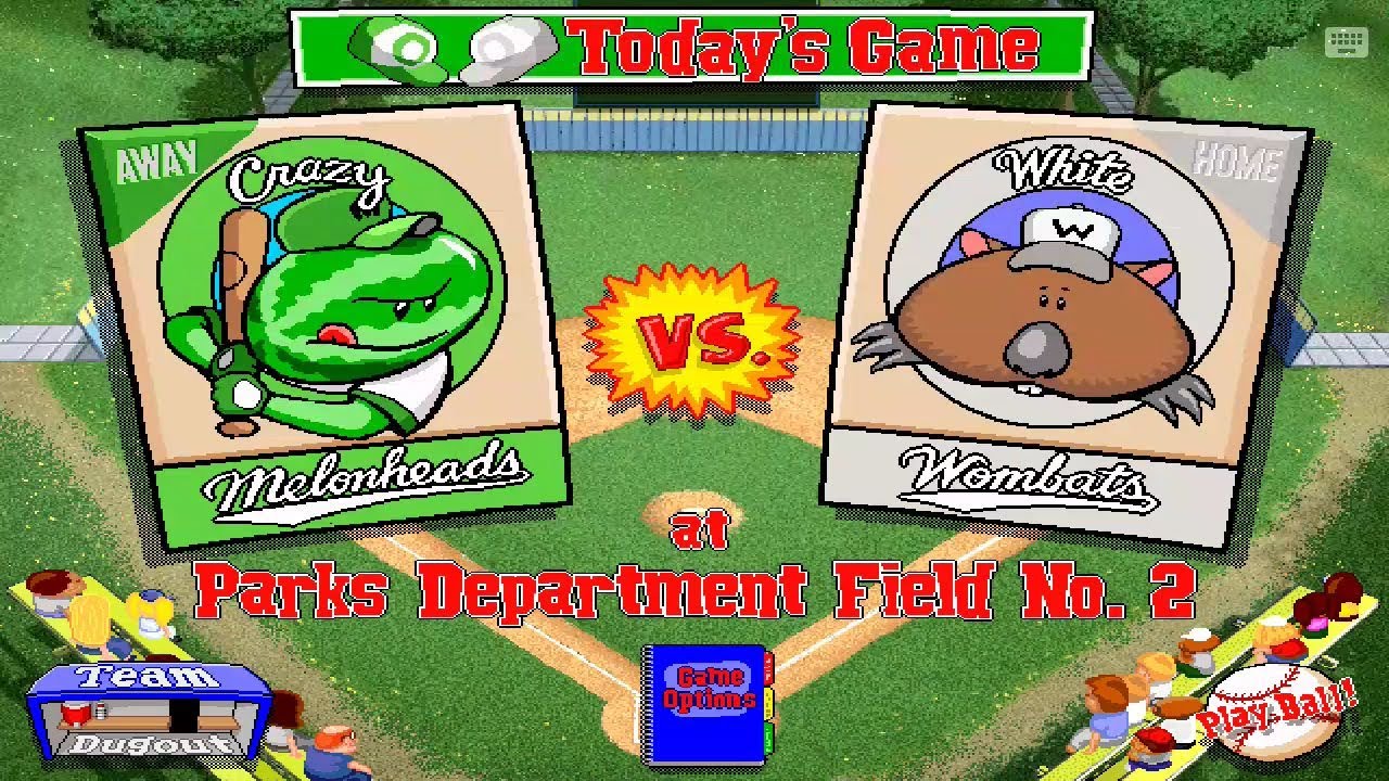 Backyard Baseball (1997) | Season 1 | Game 5 MELONHEADS VS WOMBATS ...