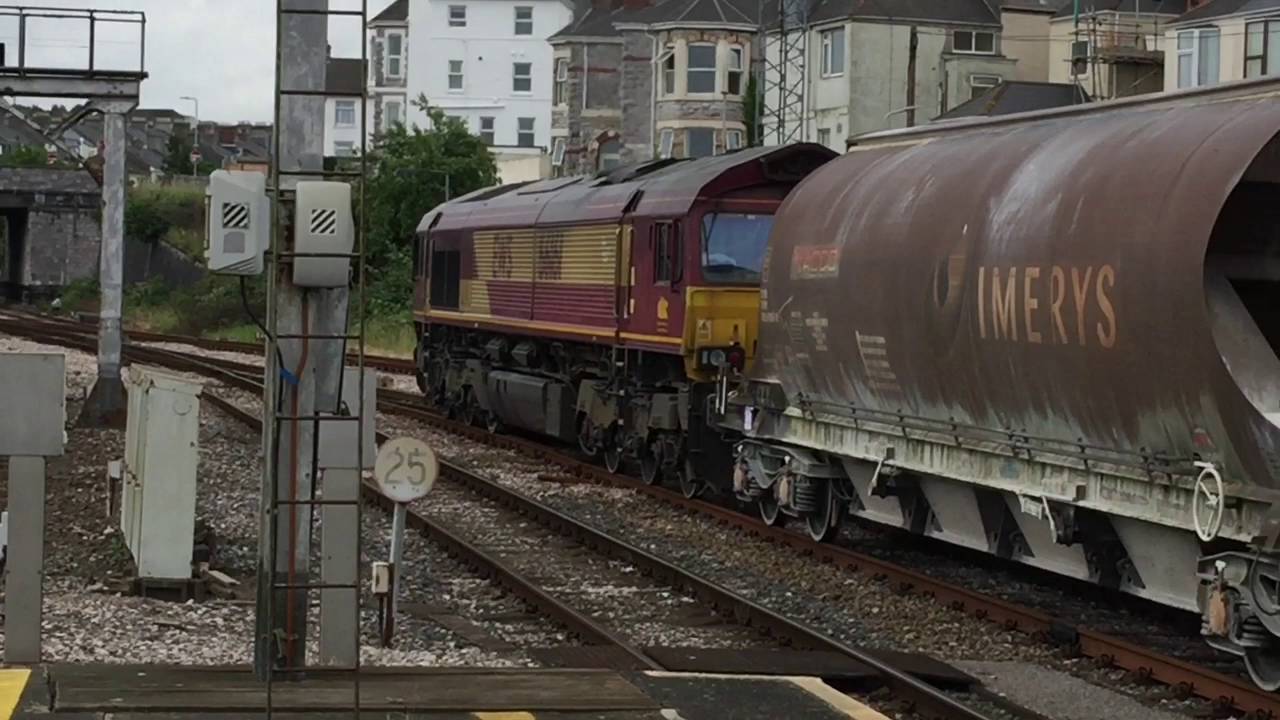 DBC Class 66161 at Plymouth TL 07/07/16 - YouTube