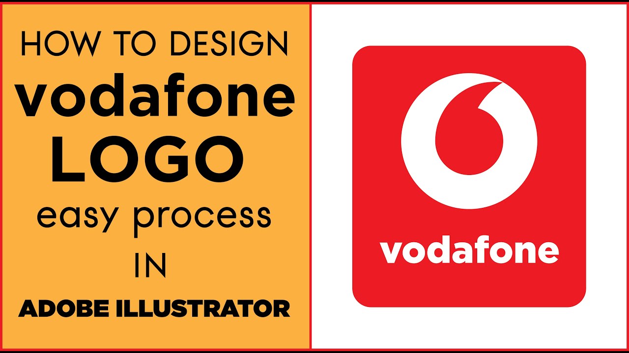 HOW TO MAKE VODAFONE LOGO DESIGN IN ILLUSTRATOR I EASY PROCESS. # ...