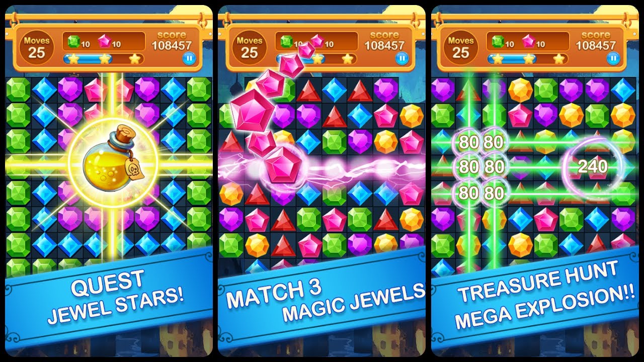 Jewel Pop Match 3 Gameplay Android Mobile - YouTube
