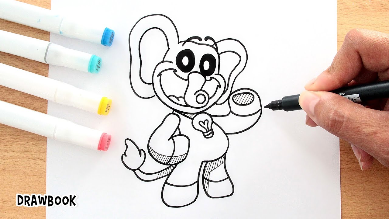 How to draw and paint BUBBA BUBBAPHANT (Smiling Critters) | Poppy ...