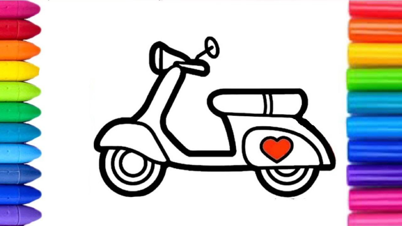 Learn to Draw a Cute Vespa Step by Step🛵🎨🌈 - YouTube