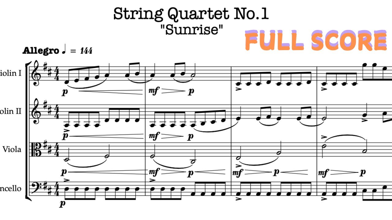 I Wrote My First String Quartet (score)|Ethan Perez - YouTube