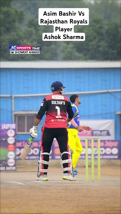 Asim Bashir vs Rajasthan Royals pacer Ashok Sharma during the Kashmir Cricket League Jaipur ...