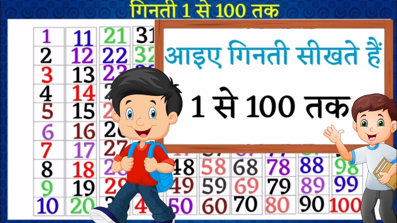 Counting 1 to 100 (गिनती 1 से 100 तक) ।। 1 to 100 Counting in Hindi For ...