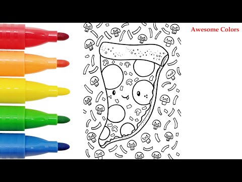 Pepperoni Pizza So Yummy | Coloring Pages For Kids | Awesome Colors