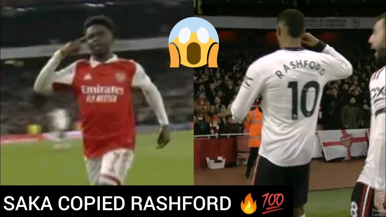 Bukayo Saka Hits Rashford's Goal Celebration After Scoring vs Man ...