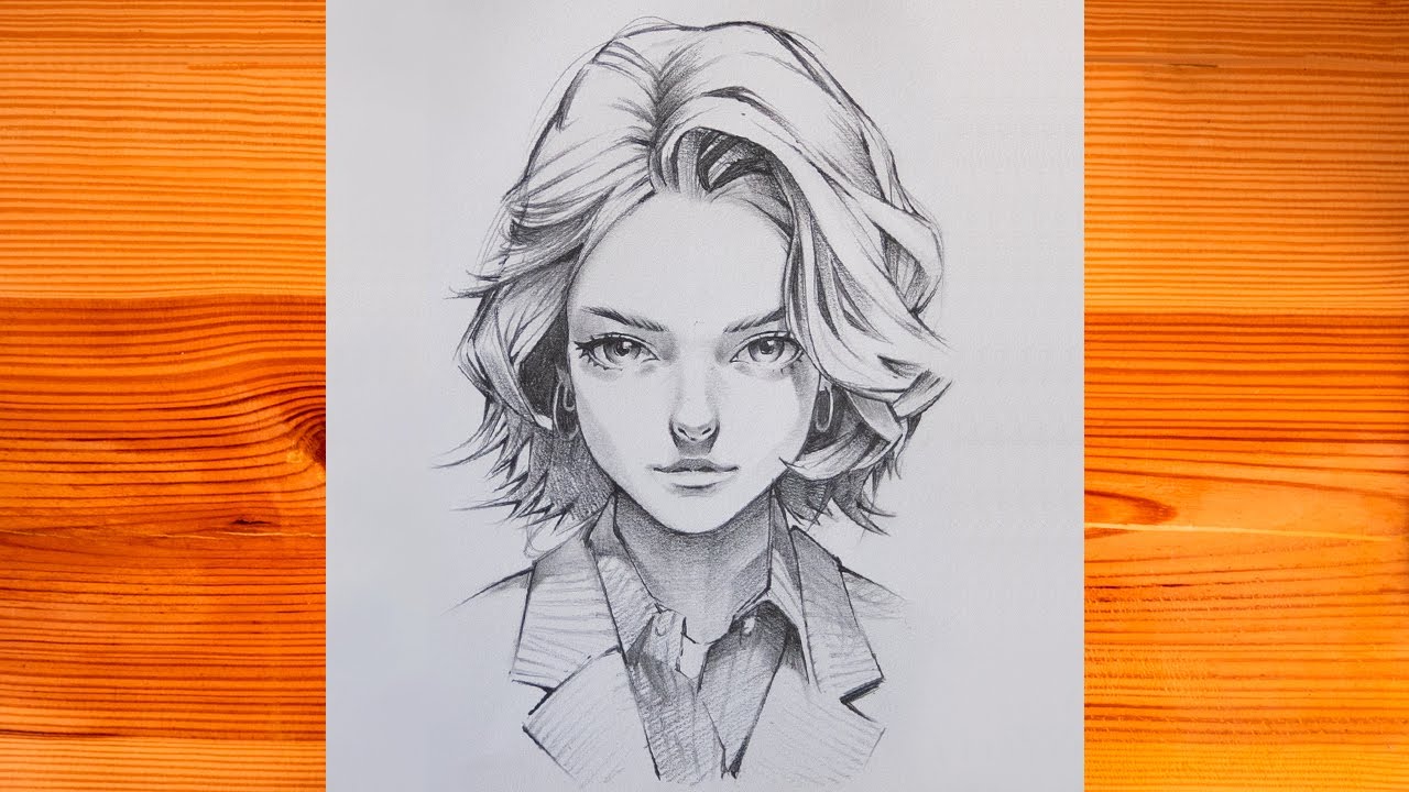 How to draw a girl || Beautiful girl with jacket pencil sketch - YouTube