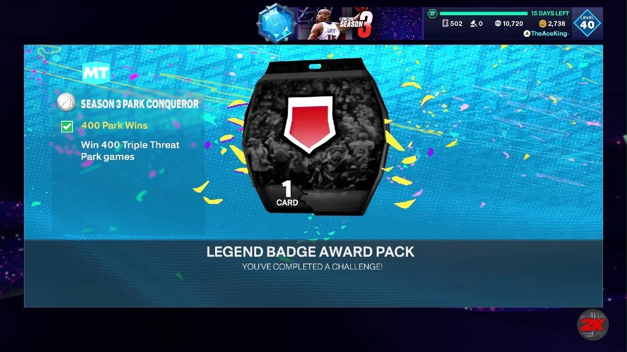 NBA 2K25 MyTeam Legend Badge From Park ... 400 Wins - YouTube