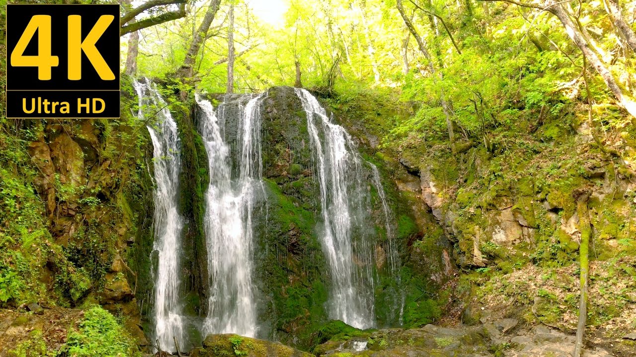 4K Relaxing Nature Sounds a Waterfall for Calm Relaxation & Meditation ...