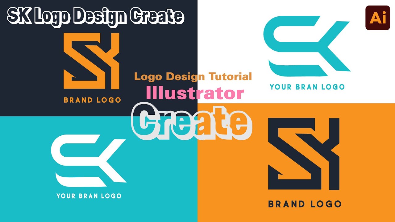 SK Logo Design Create || Logo Design Tutorials #illustrator - YouTube