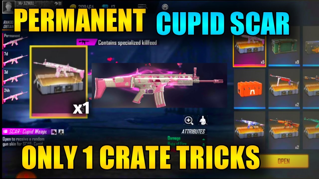 How To Get Cupid Scar Only 1 Crate Tricks In Free Fire | Latest Tricks ...